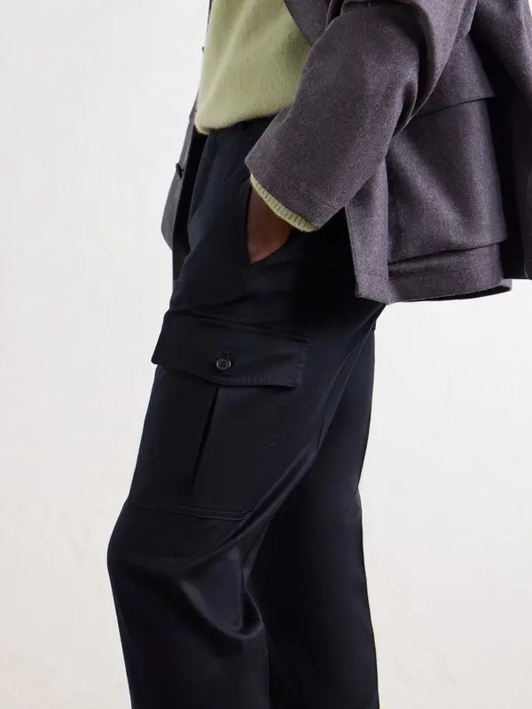 SLOWEAR Incotex Tapered Wool-blend Flannel Cargo Trousers