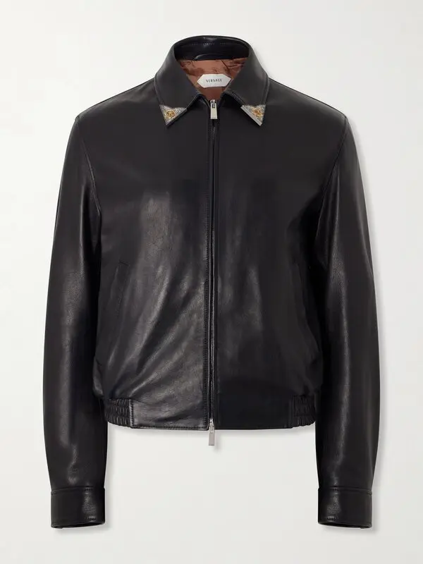 Versace Medusa-embellished Leather Blouson Jacket