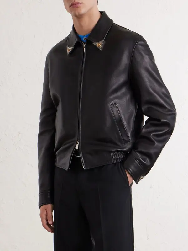 Versace Medusa-embellished Leather Blouson Jacket