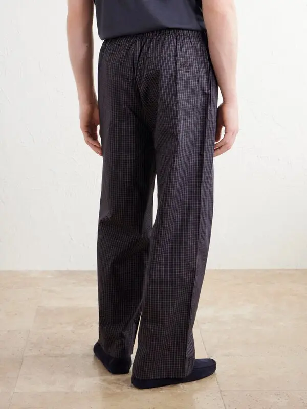 CDLP Straight-leg Checked Organic Cotton-poplin Pyjama Trousers