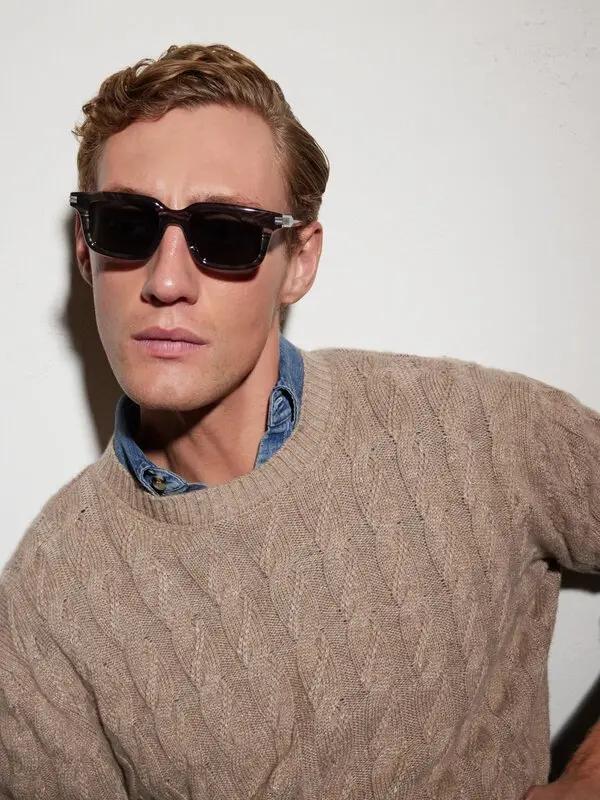 Zegna Square-frame Acetate Sunglasses