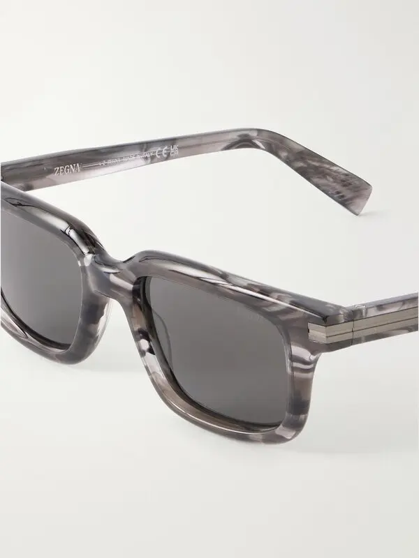 Zegna Square-frame Acetate Sunglasses