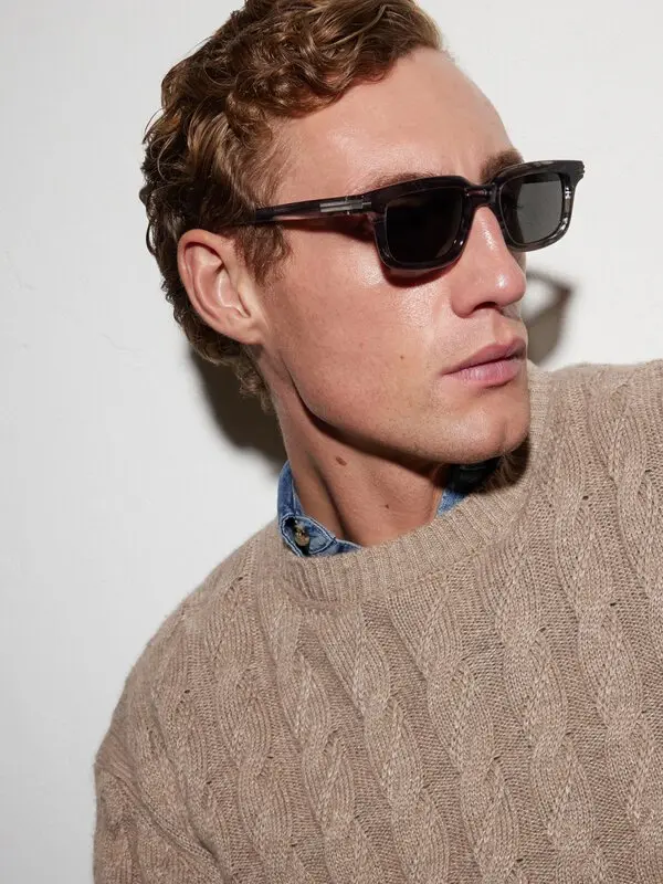 Zegna Square-frame Acetate Sunglasses