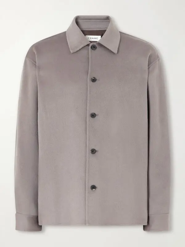 FRAME Brushed Wool-woven Overshirt