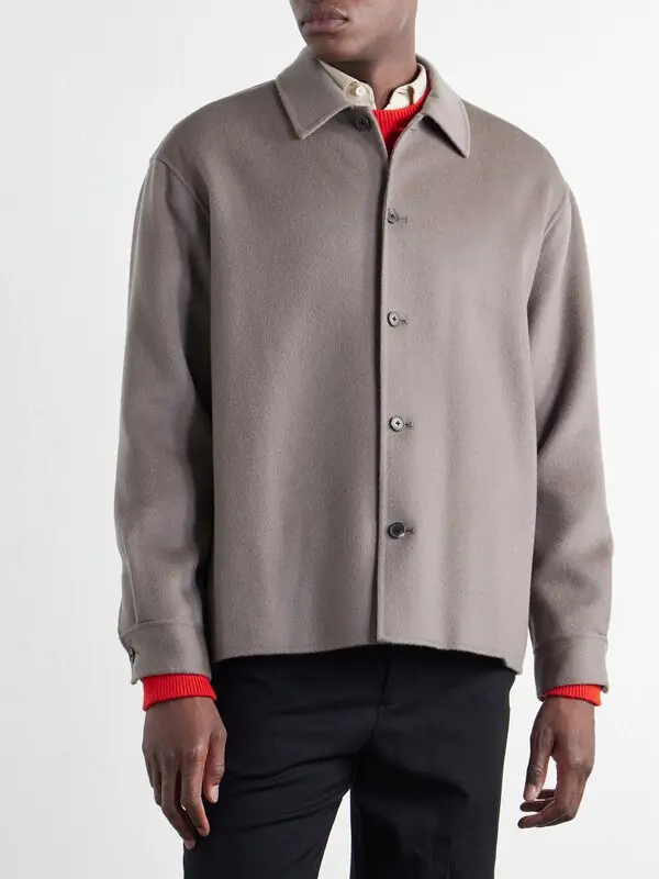 FRAME Brushed Wool-woven Overshirt