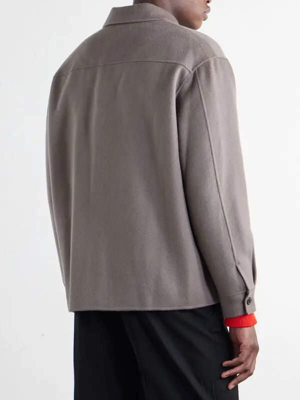 FRAME Brushed Wool-woven Overshirt