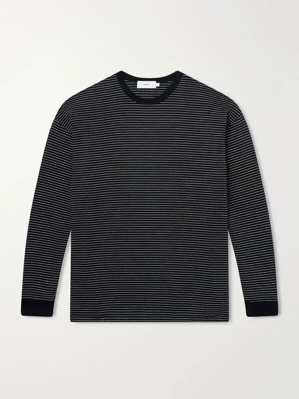 GRAPHPAPER Striped Wool-jersey T-shirt