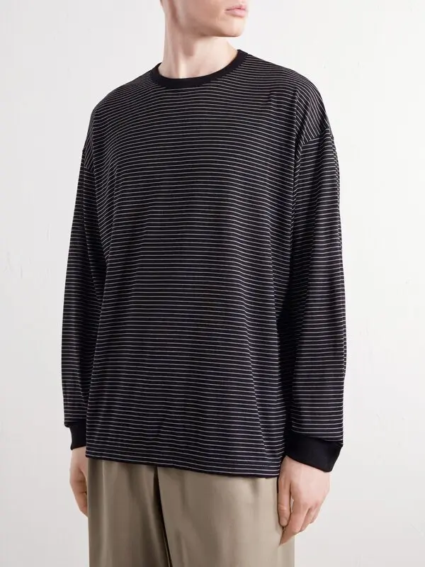 GRAPHPAPER Striped Wool-jersey T-shirt