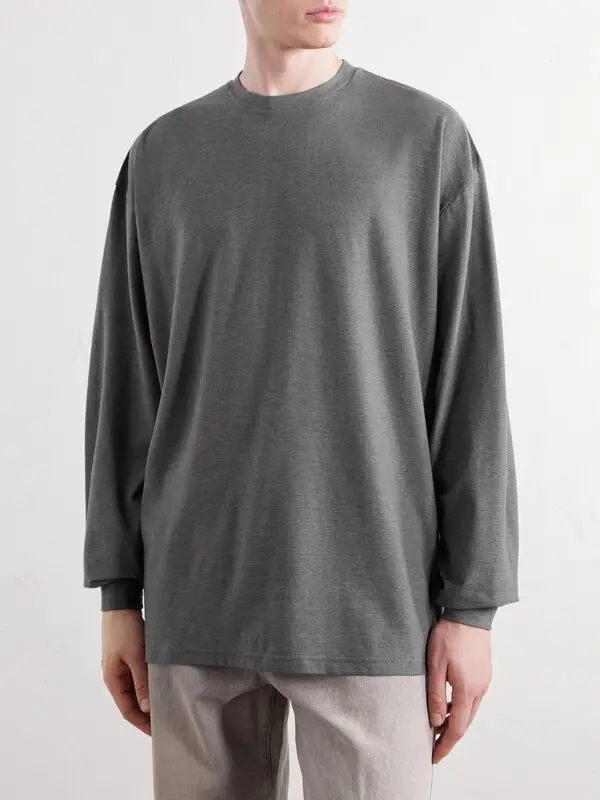 GRAPHPAPER Ripple Wool And Cotton-blend Jersey T-shirt