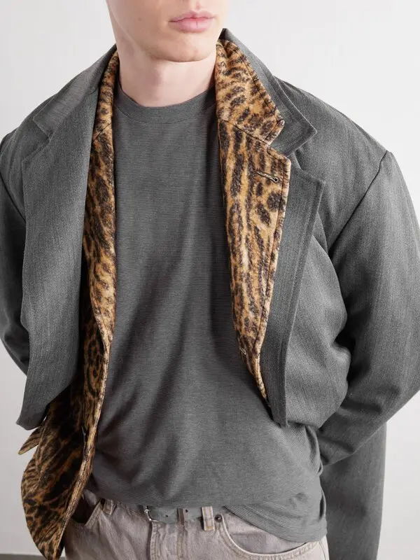 GRAPHPAPER Ripple Wool And Cotton-blend Jersey T-shirt