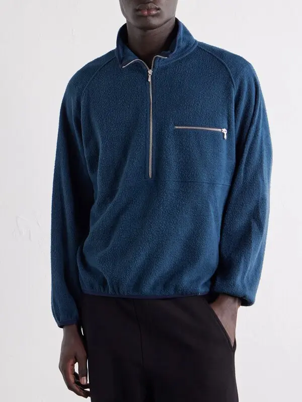 A.PRESSE Silk-fleece Half-zip Sweatshirt