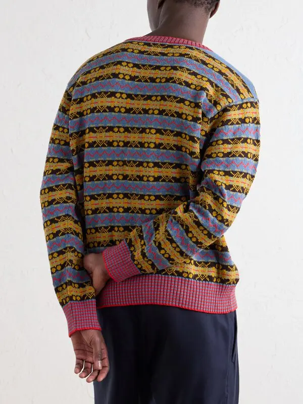 BODE Bracken Fair Isle Cotton-jacquard Sweater