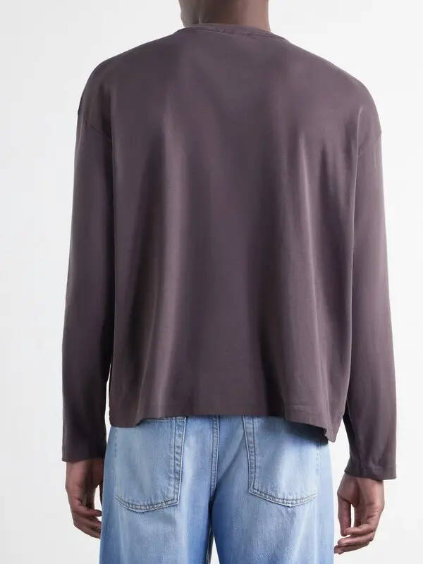 FRAME Cotton-jersey Henley T-shirt