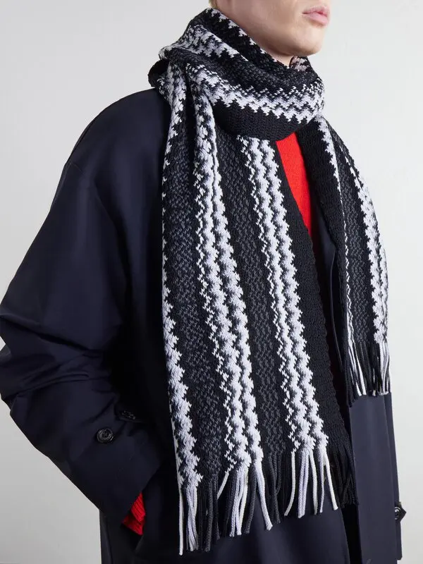 Missoni Fringed Striped Wool Scarf
