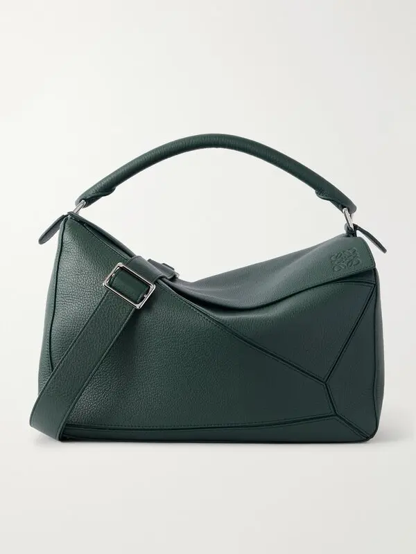 Loewe Puzzle Edge Large Logo-debossed Full-grain Leather Messenger Bag