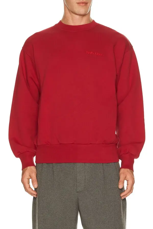 NO PROBLEMO Embroidered Sweatshirt - Red