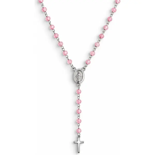 LENI JAMES The Amelia Chalcedony Rosary Necklace - Pink