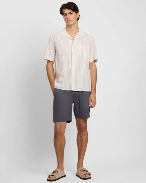 Onia Pinstripe Convertible Vacation Shirt
