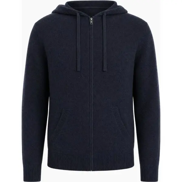 Onia 100% Cashmere Hoodie Zip Up - Midnight