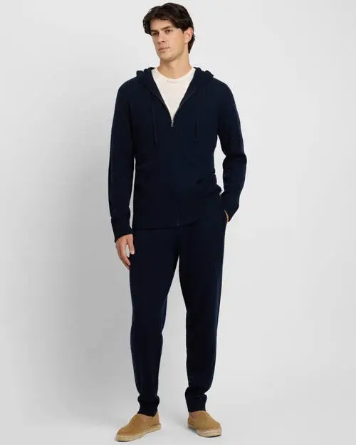 Onia 100% Cashmere Hoodie Zip Up - Midnight