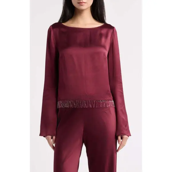 Hill House Home The Eliza Fringe Satin Top