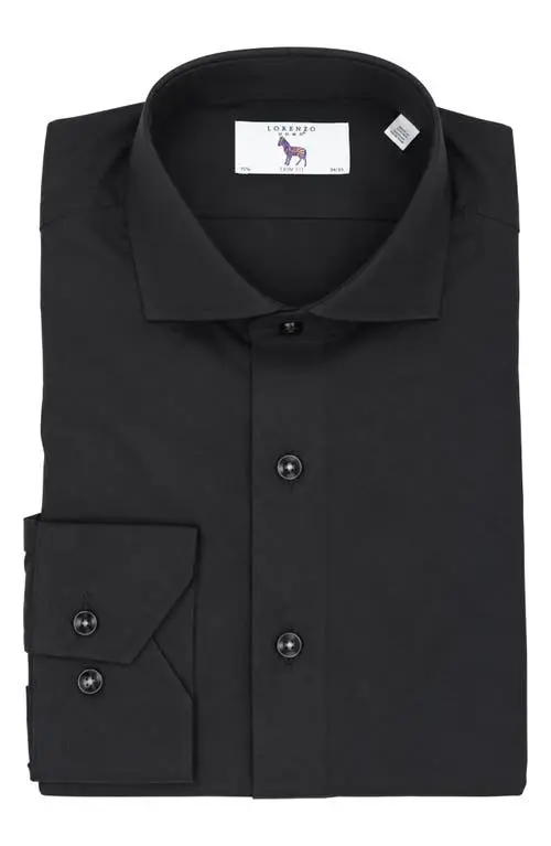 Lorenzo Uomo Trim Fit Solid Stretch Dress Shirt
