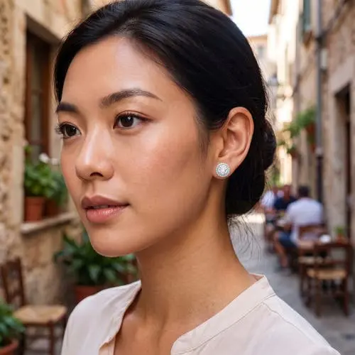 JULIANNA B. Lab-created Sapphire Halo Stud Earrings Silver