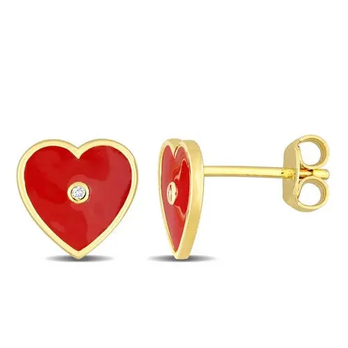 JULIANNA B. Lab-created White Sapphire Heart Earrings