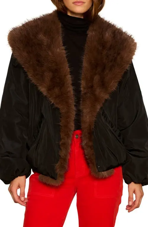 Sanctuary Allure Faux Fur Collar Jacket