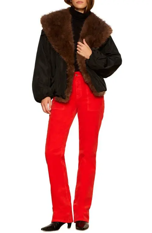 Sanctuary Allure Faux Fur Collar Jacket
