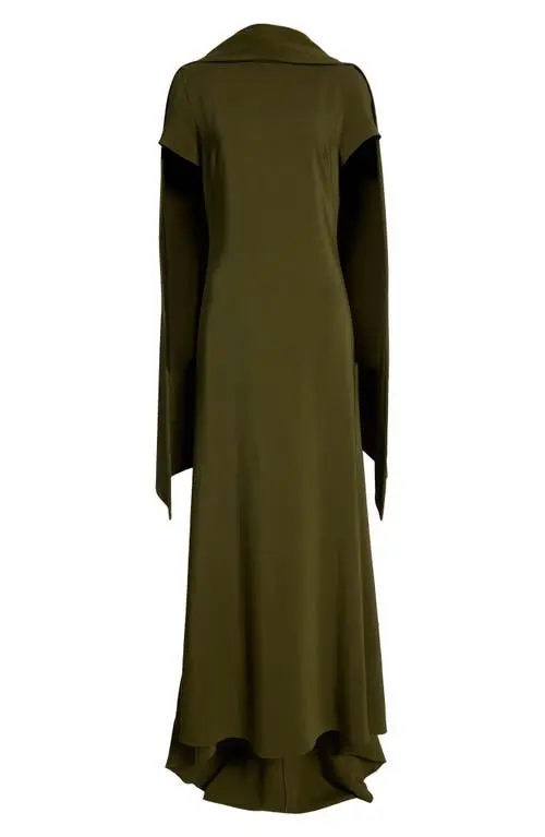 Oscar De La Renta Cape Effect Cady Gown