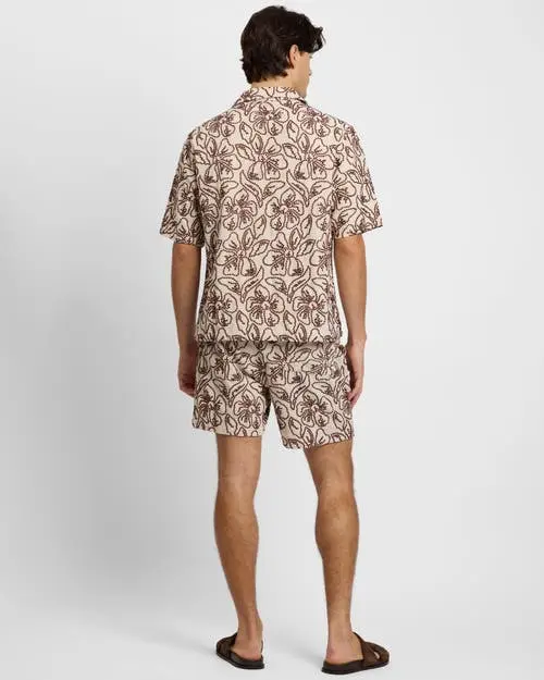 Onia Hibiscus Embroidered Relaxed Camp Shirt