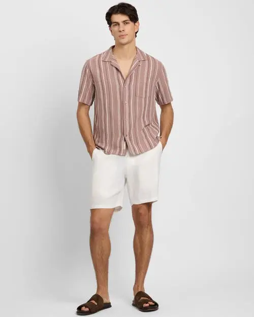Onia Wide Stripe Convertible Vacation Shirt