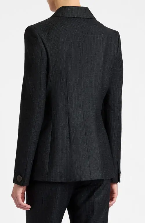 Santorelli Malli Single Button Jacket In Tonal Mini Check Wool
