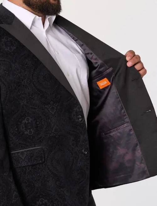 TALLIA Big & Tall Paisley Velvet Sport Coat