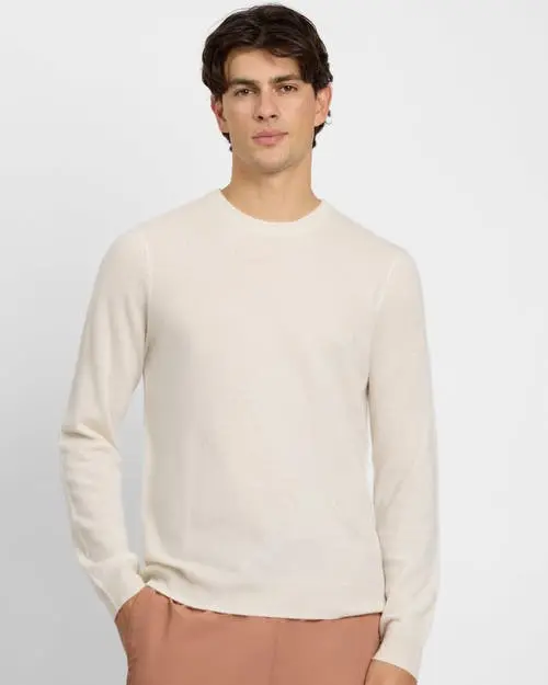 Onia 100% Cashmere Crewneck - Egret