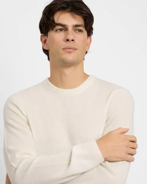 Onia 100% Cashmere Crewneck - Egret