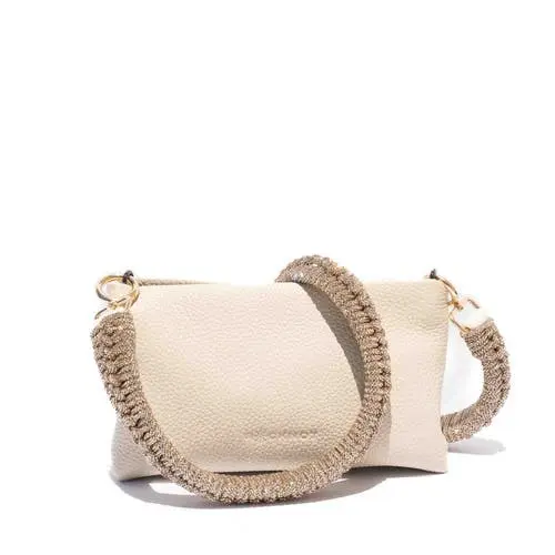 ROCKNOT Dutch Braided Rhinestone Vegan Leather Purse Strap