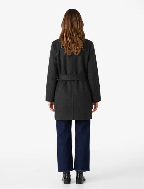Koton Belted Lapel Wool Blend Oversized Coat