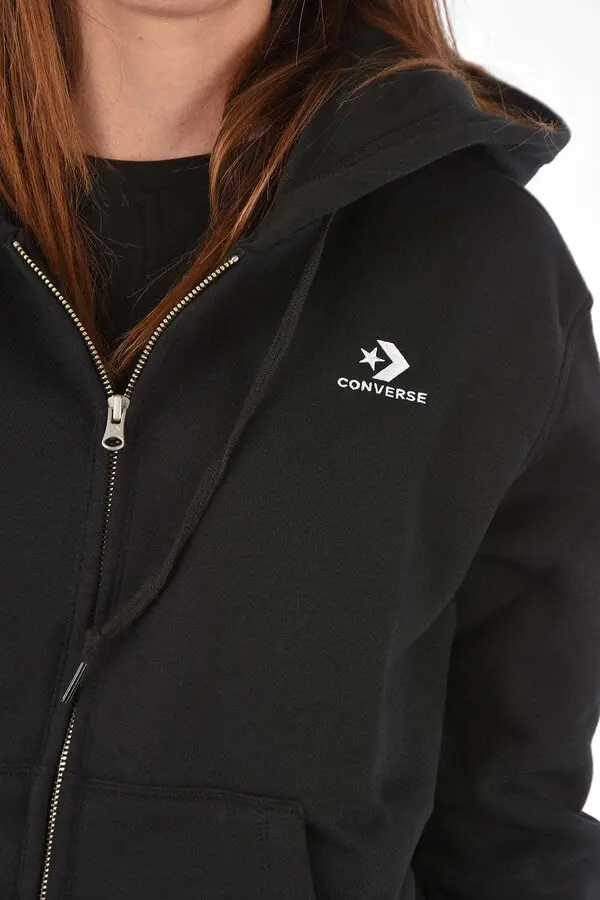 CONVERSE Logo-embroidered Zip-up Hoodie