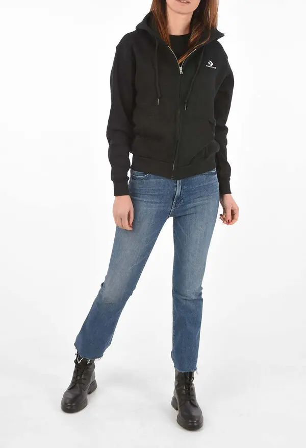 CONVERSE Logo-embroidered Zip-up Hoodie