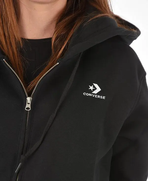 CONVERSE Logo-embroidered Zip-up Hoodie