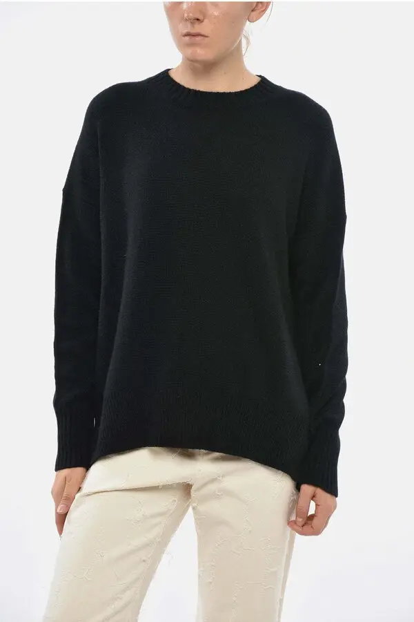 ALLUDE Crewneck Sweater - Navy