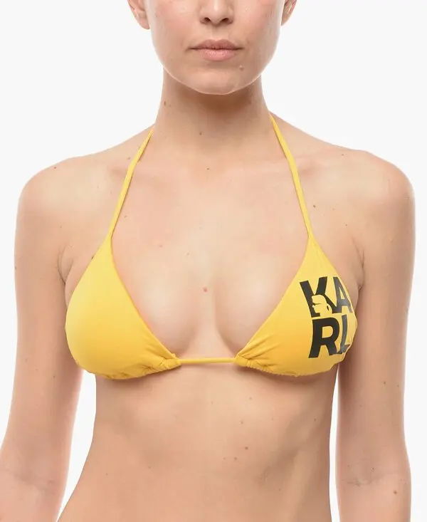 Karl Lagerfeld Logo-print Triangle Bikini Top