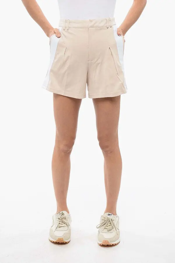 John Richmond Side-stripe Pleated Shorts