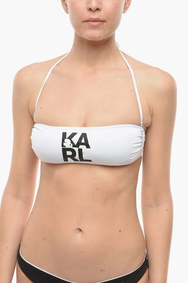 Karl Lagerfeld Logo-print Bikini Top