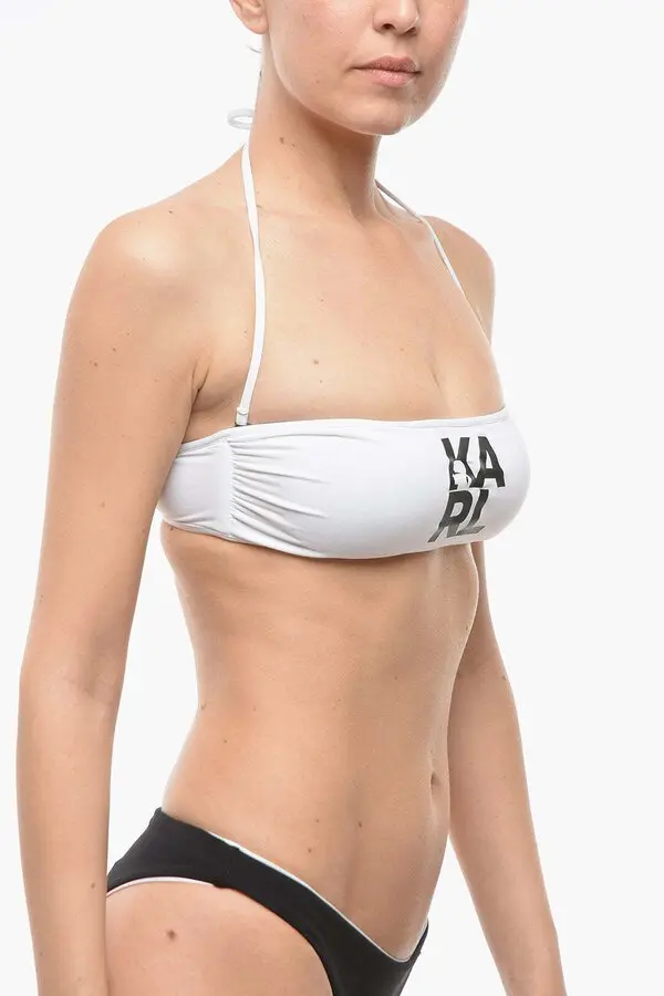 Karl Lagerfeld Logo-print Bikini Top