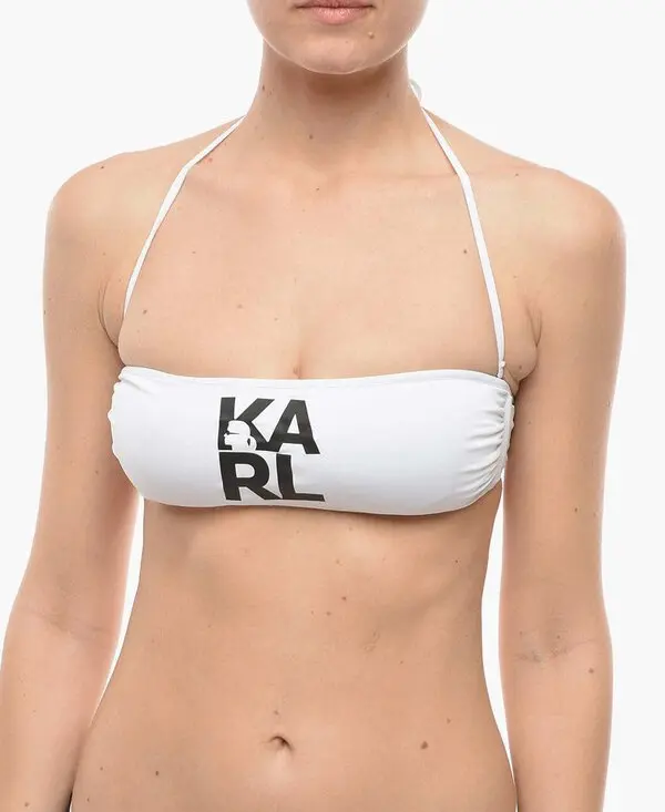 Karl Lagerfeld Logo-print Bikini Top