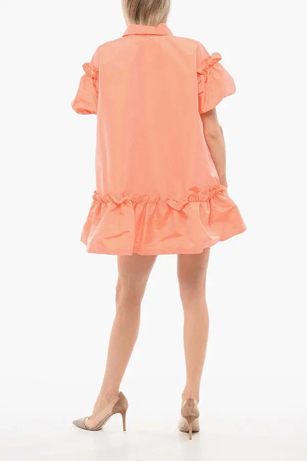 VIKTOR  ROLF Ruffle-trim Short-puff Sleeve Minidress