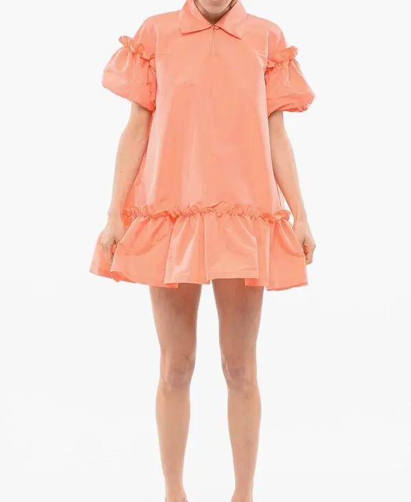 VIKTOR  ROLF Ruffle-trim Short-puff Sleeve Minidress